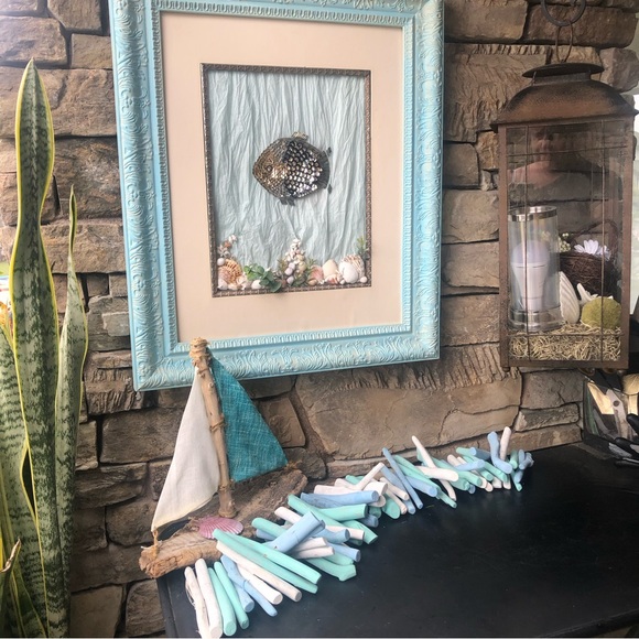 Cyndy’s Beach House | Art | New Framed Under The Sea Wall Art Seashells ...